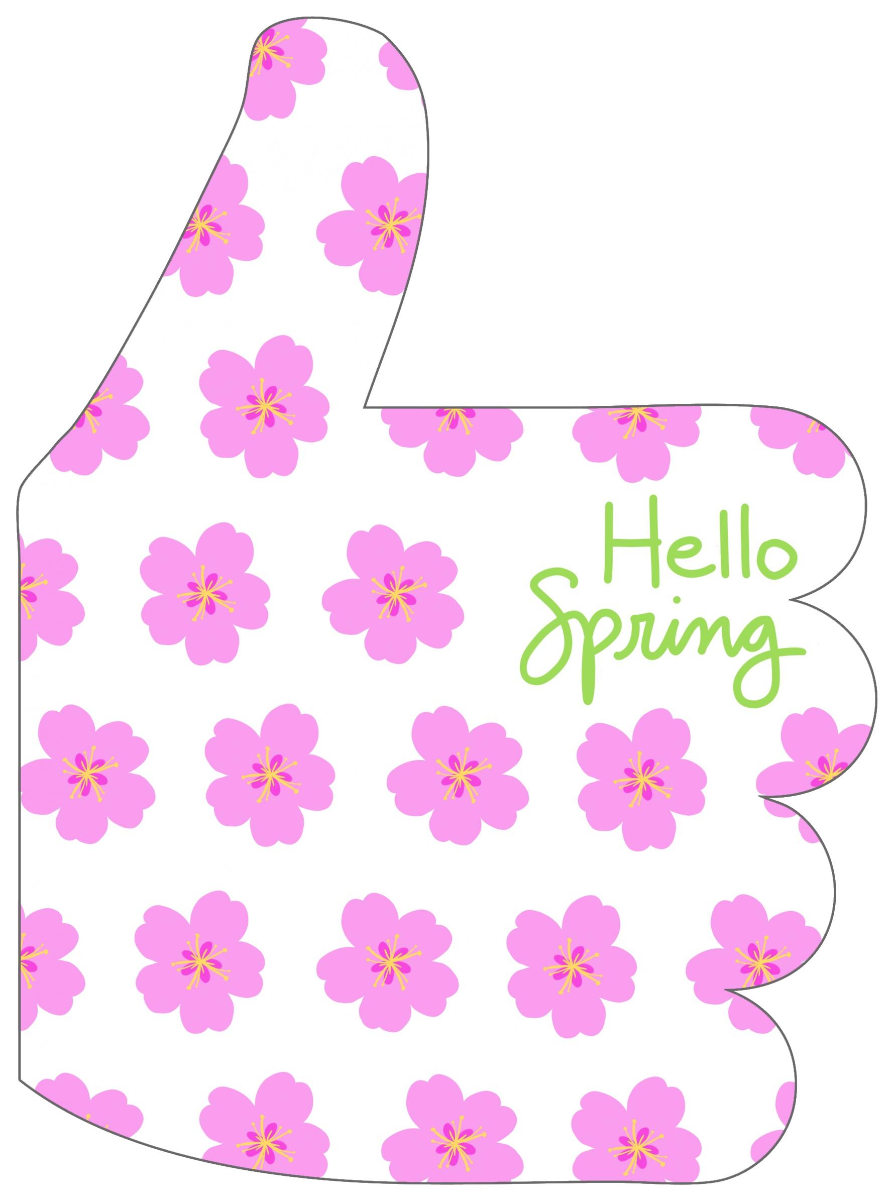Hello Spring Cherry Blossom White Pattern | Shop for a Thumbs Up 6 ...