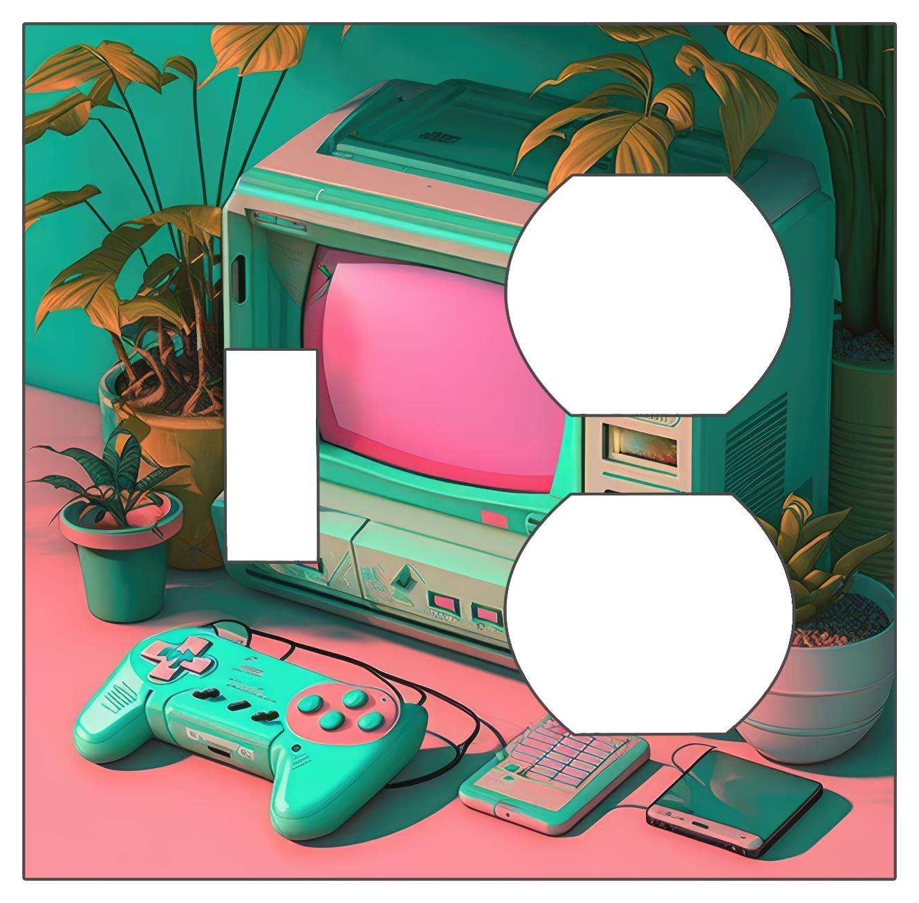 8 Bit Nostalgia | Shop for a Standard Single Switch with Outlet Skin ...