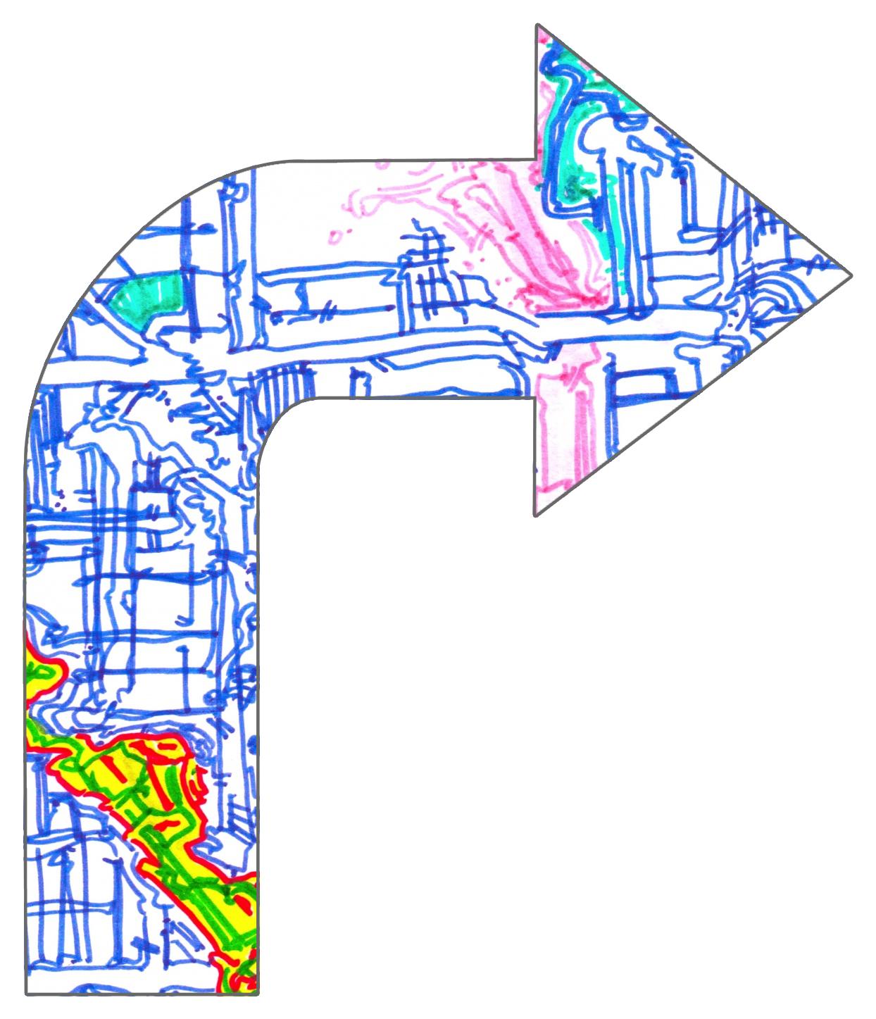 Quadroople Maps | Shop for a Arrow Curved Right 4” Sticker | Online ...