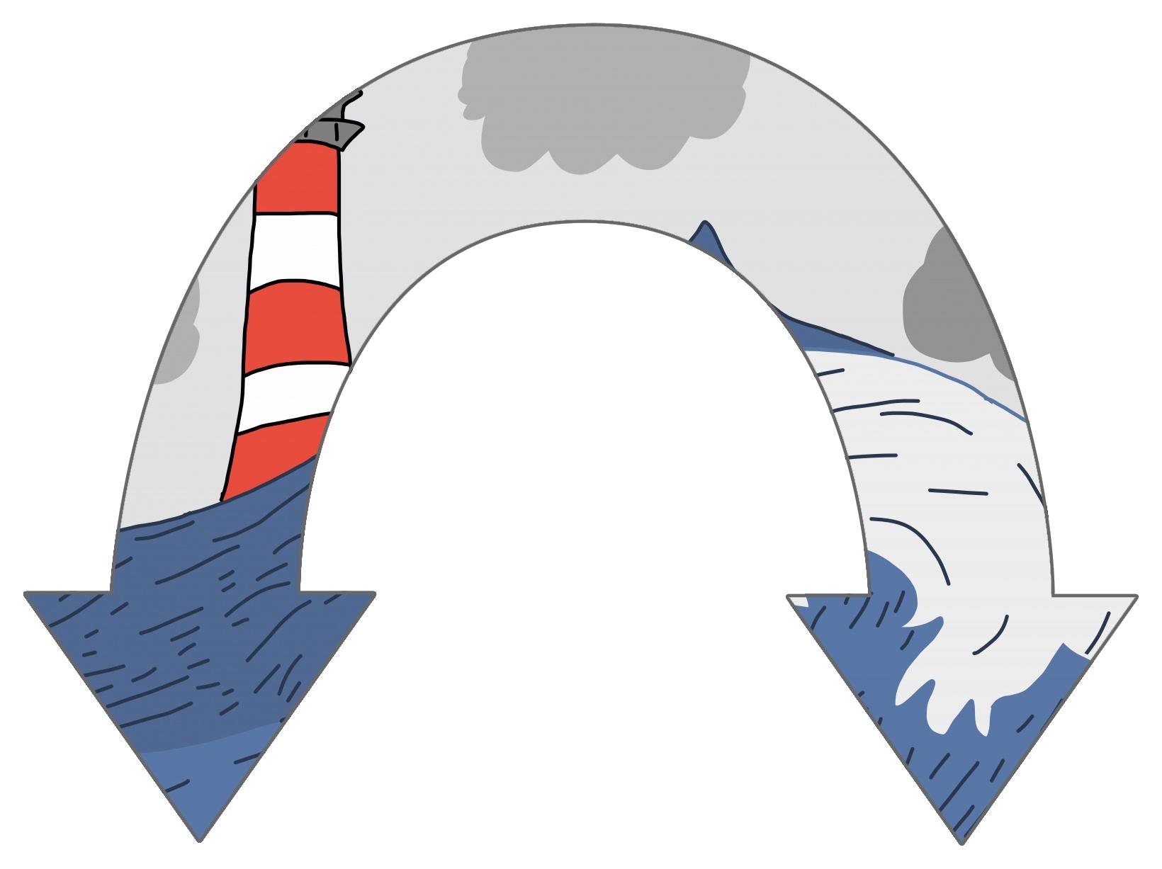 Lighthouse in Storm | Shop for a Double Down Arrow 4” Sticker | Online ...