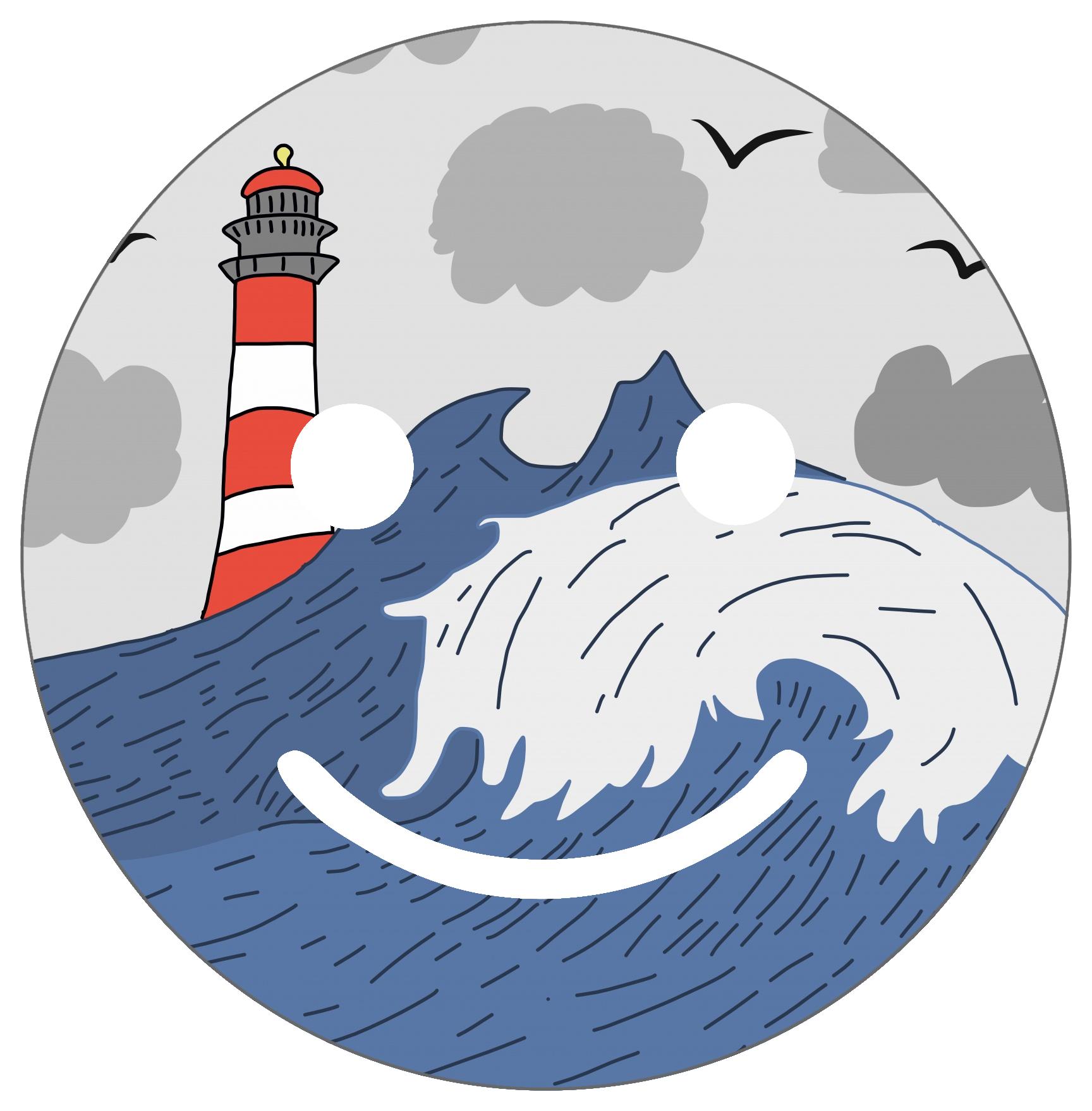 Lighthouse in Storm | Shop for a Smiley Face 6” Sticker | Online - APEALZ