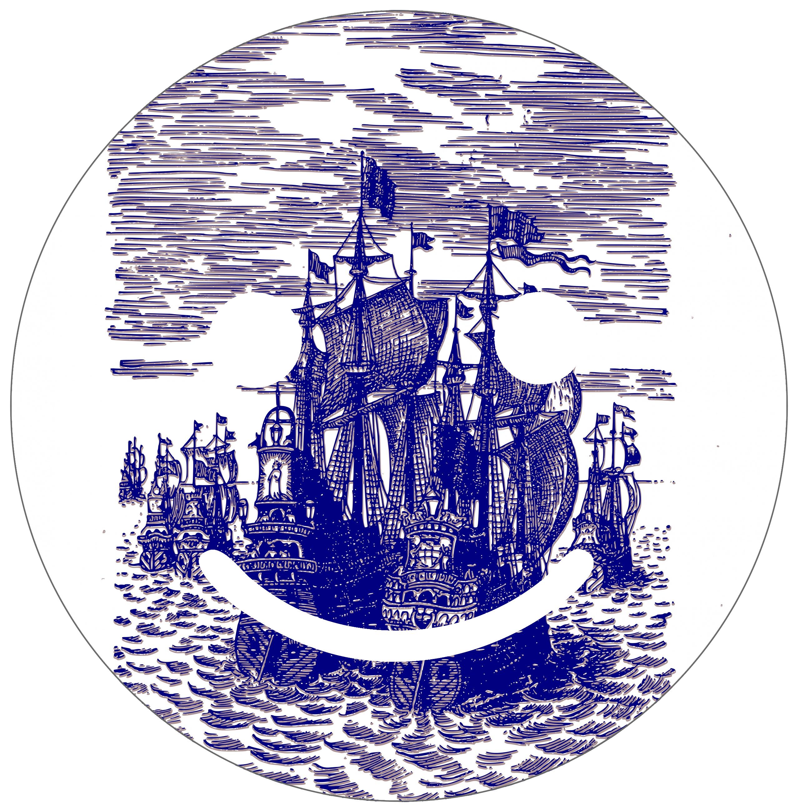 Vintage Fleet Ship | Shop for a Smiley Face 9” Sticker | Online - APEALZ
