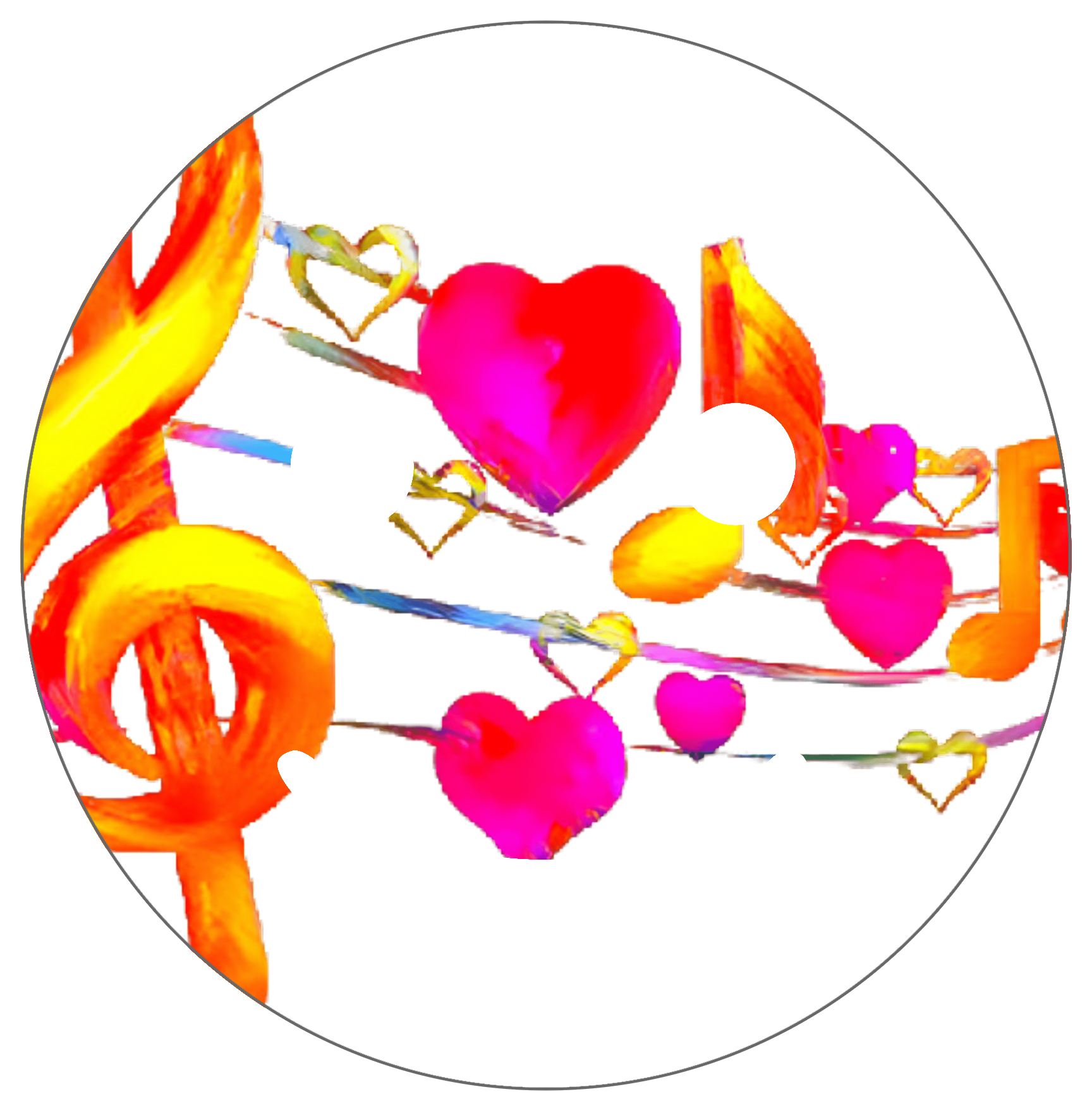 Abstract music notes and hearts | Shop for a Smiley Face 6” Sticker ...