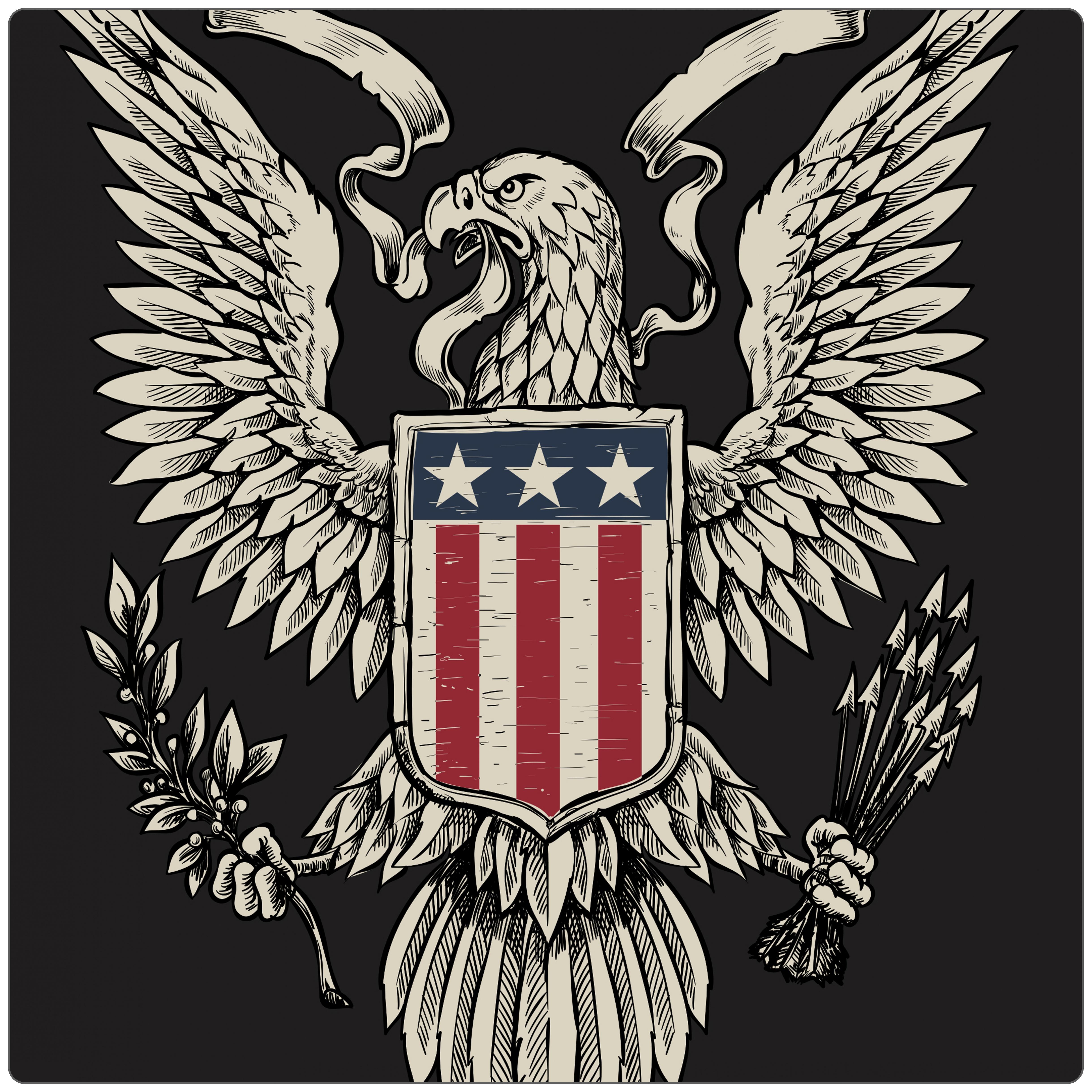 Bald Eagle Emblem | Shop for a 16” Square Sticker Shape | Online - APEALZ