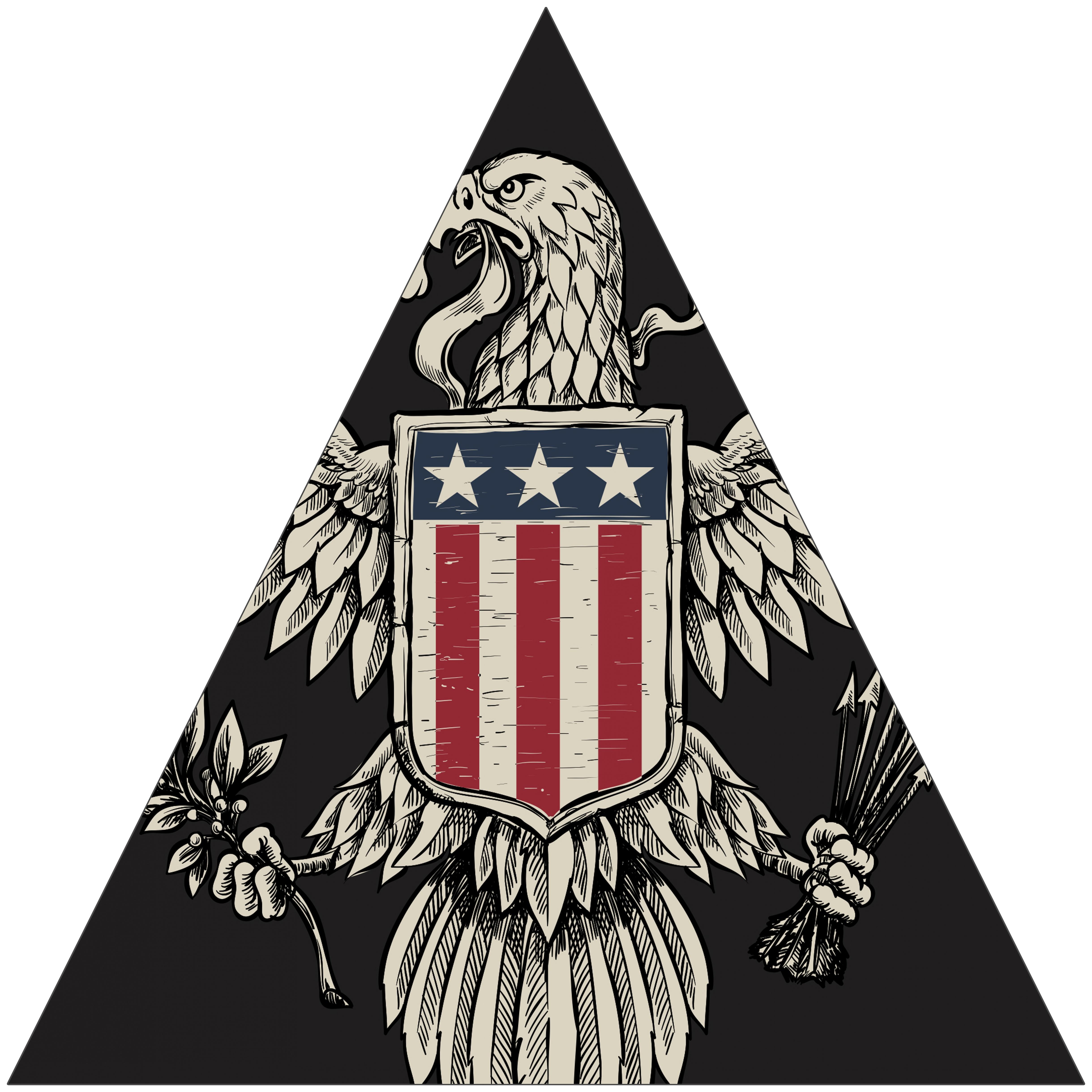 Bald Eagle Emblem | Shop for a 16” Triangle Sticker Shape | Online - APEALZ
