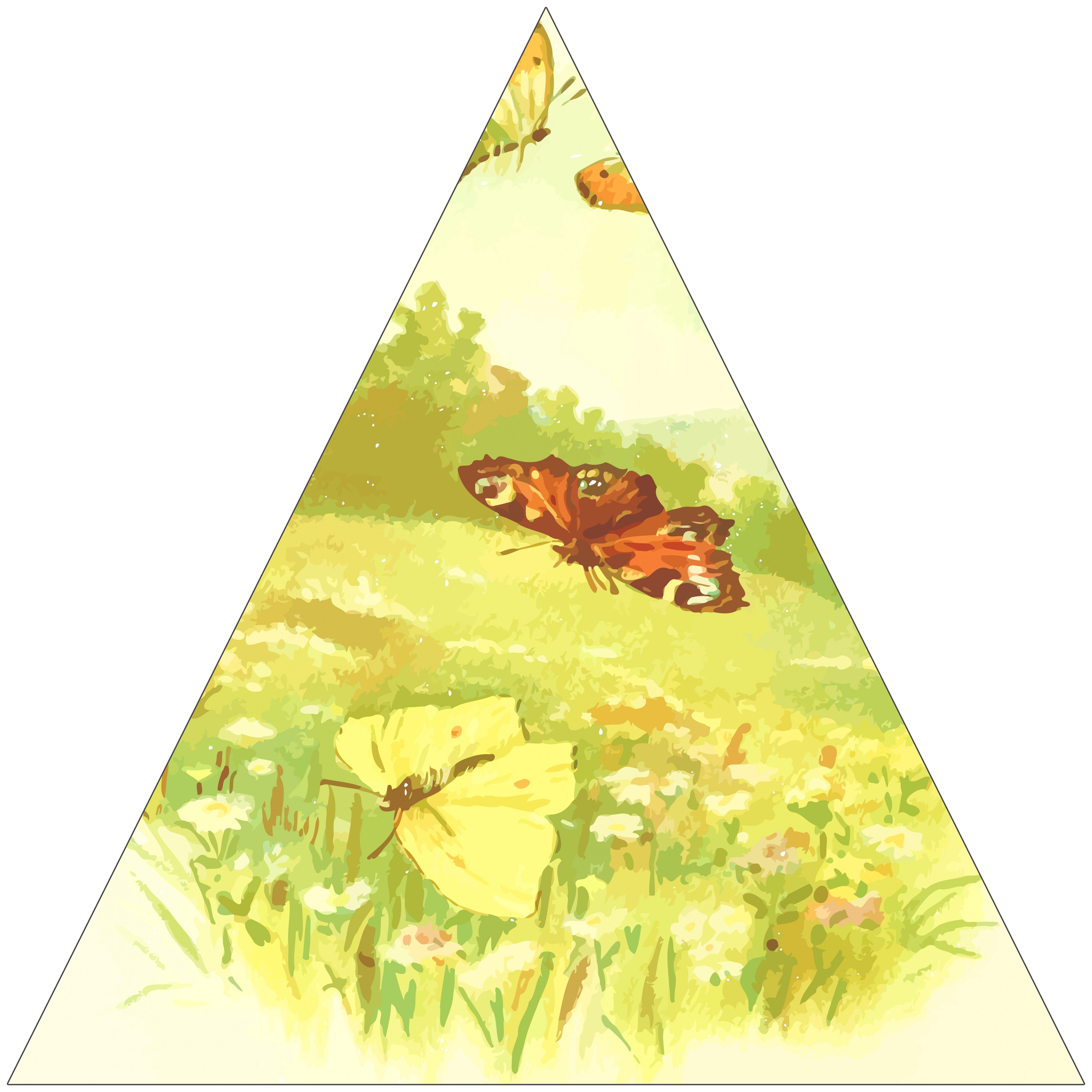 Butterfly Garden | Shop for a 16” Triangle Sticker Shape | Online - APEALZ