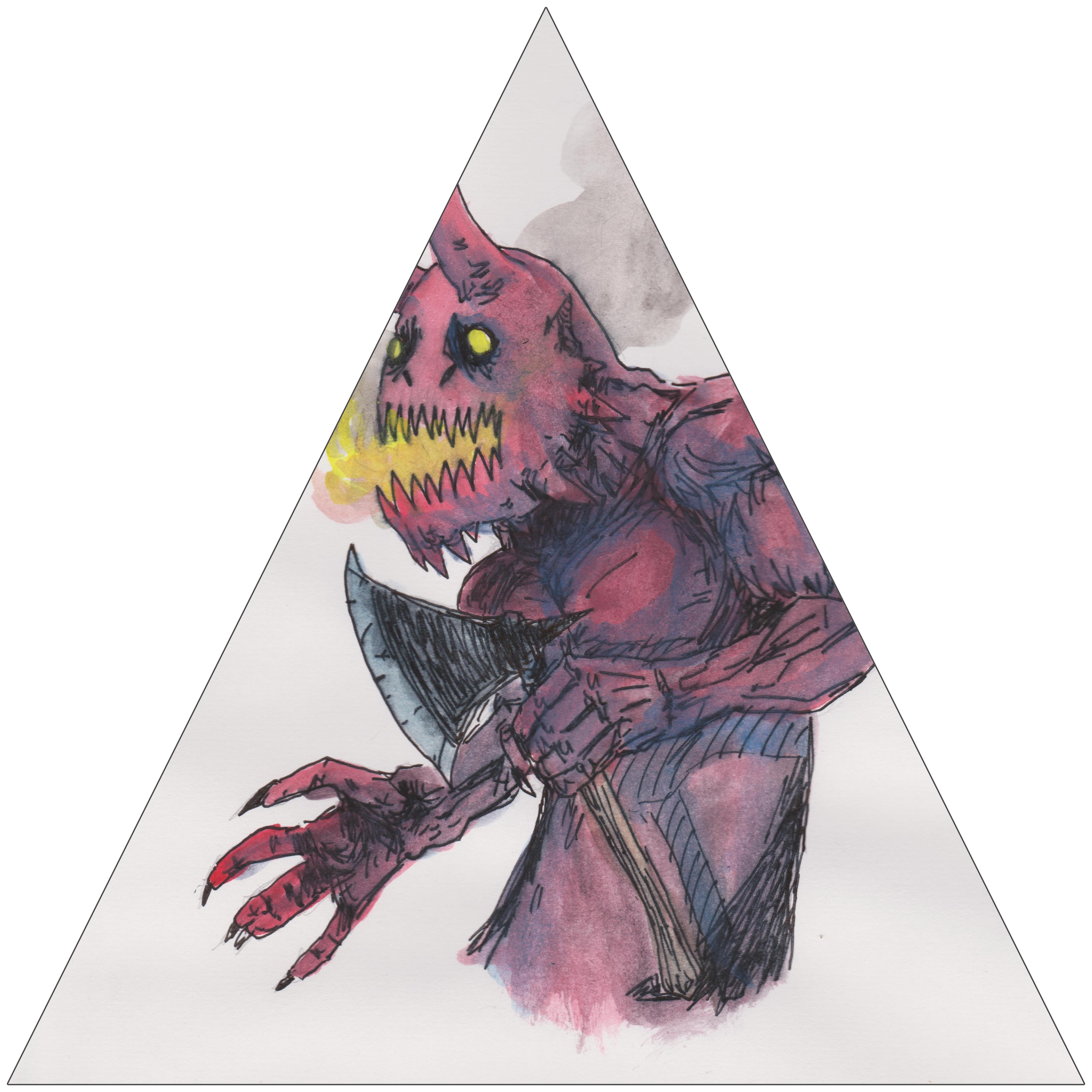 Fire Breathing Demon | Shop for a 16” Triangle Sticker Shape | Online ...