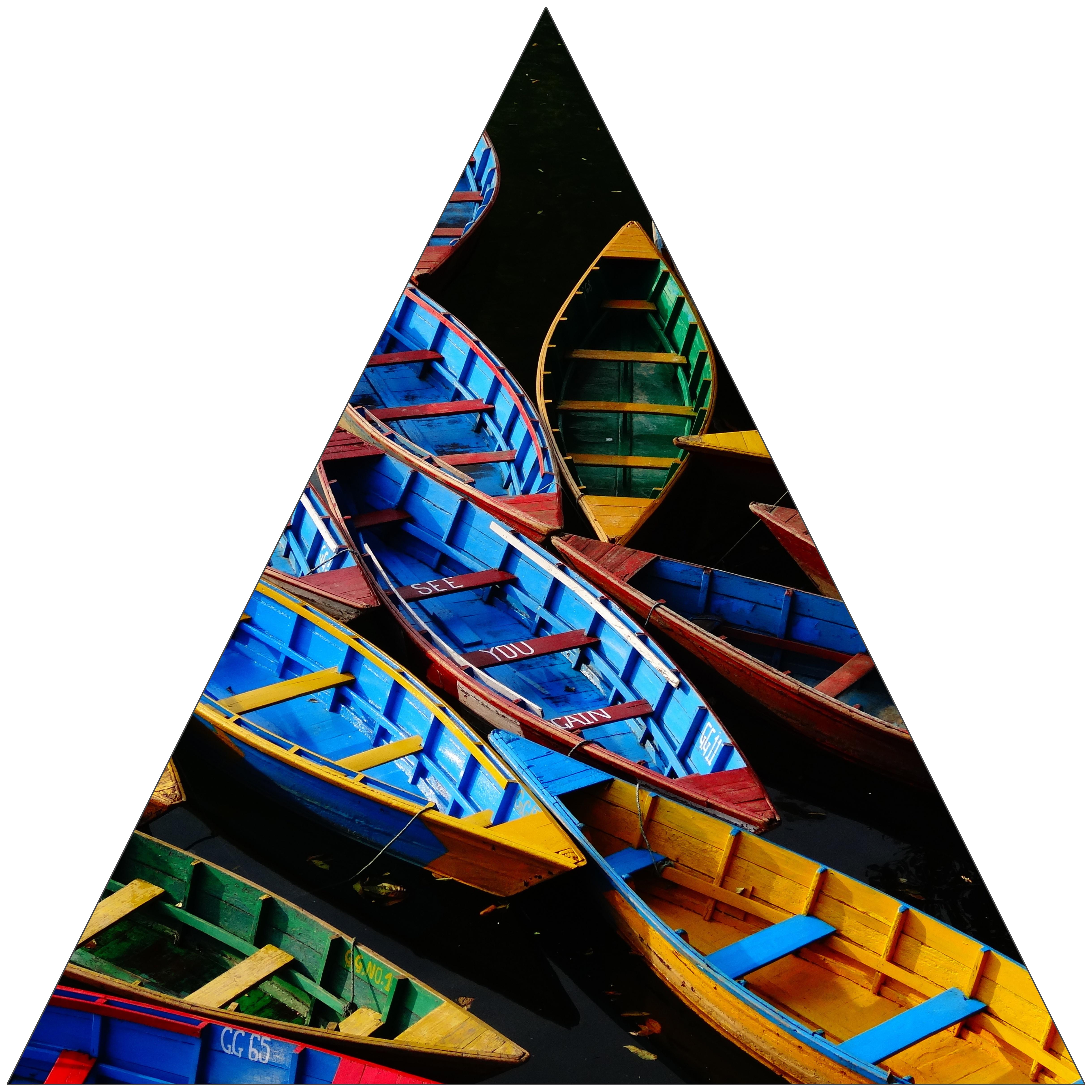 Painted Boats | Shop for a 16” Triangle Sticker Shape | Online - APEALZ