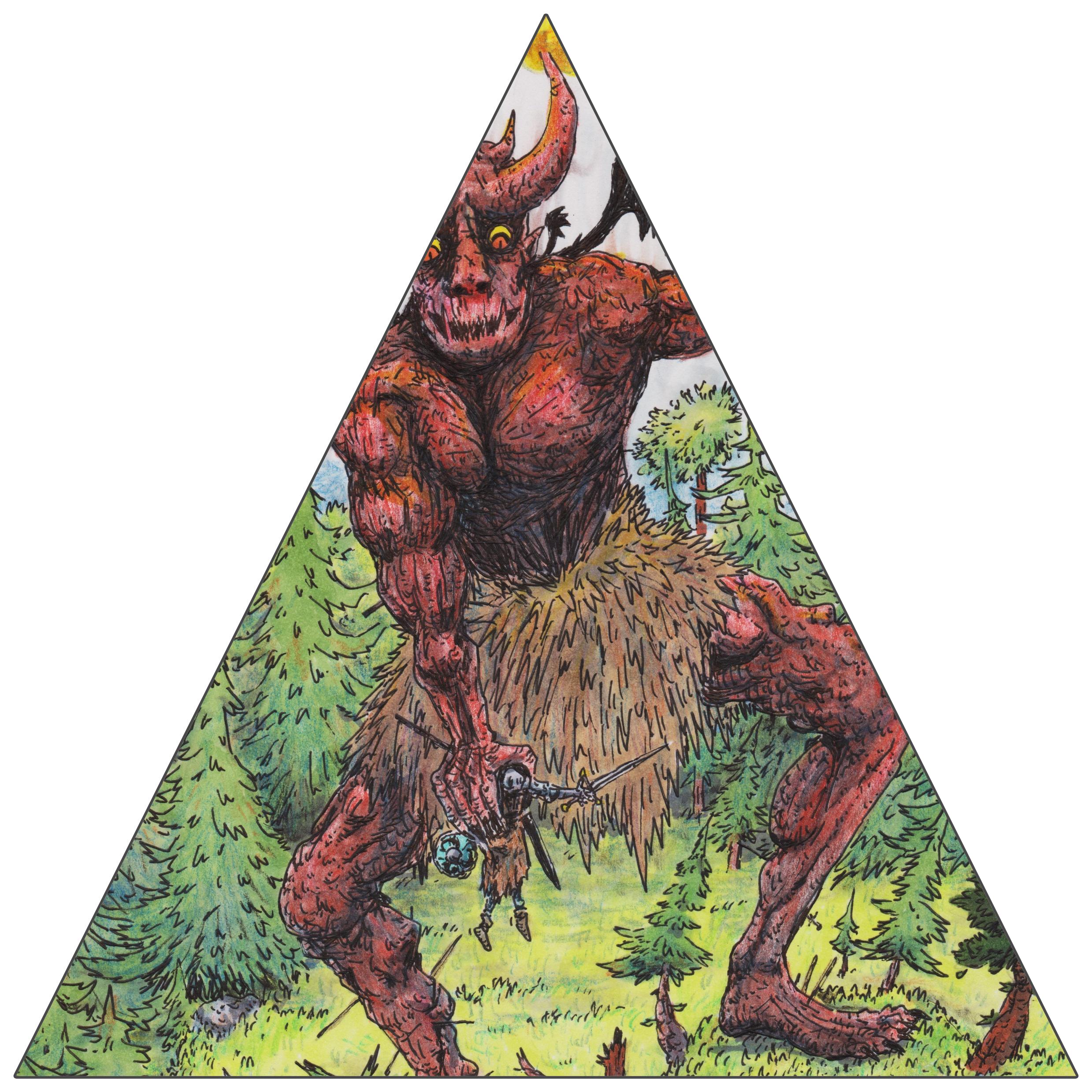 The Demon Giant | Shop for a 8" Triangle Sticker Shape | Online - APEALZ