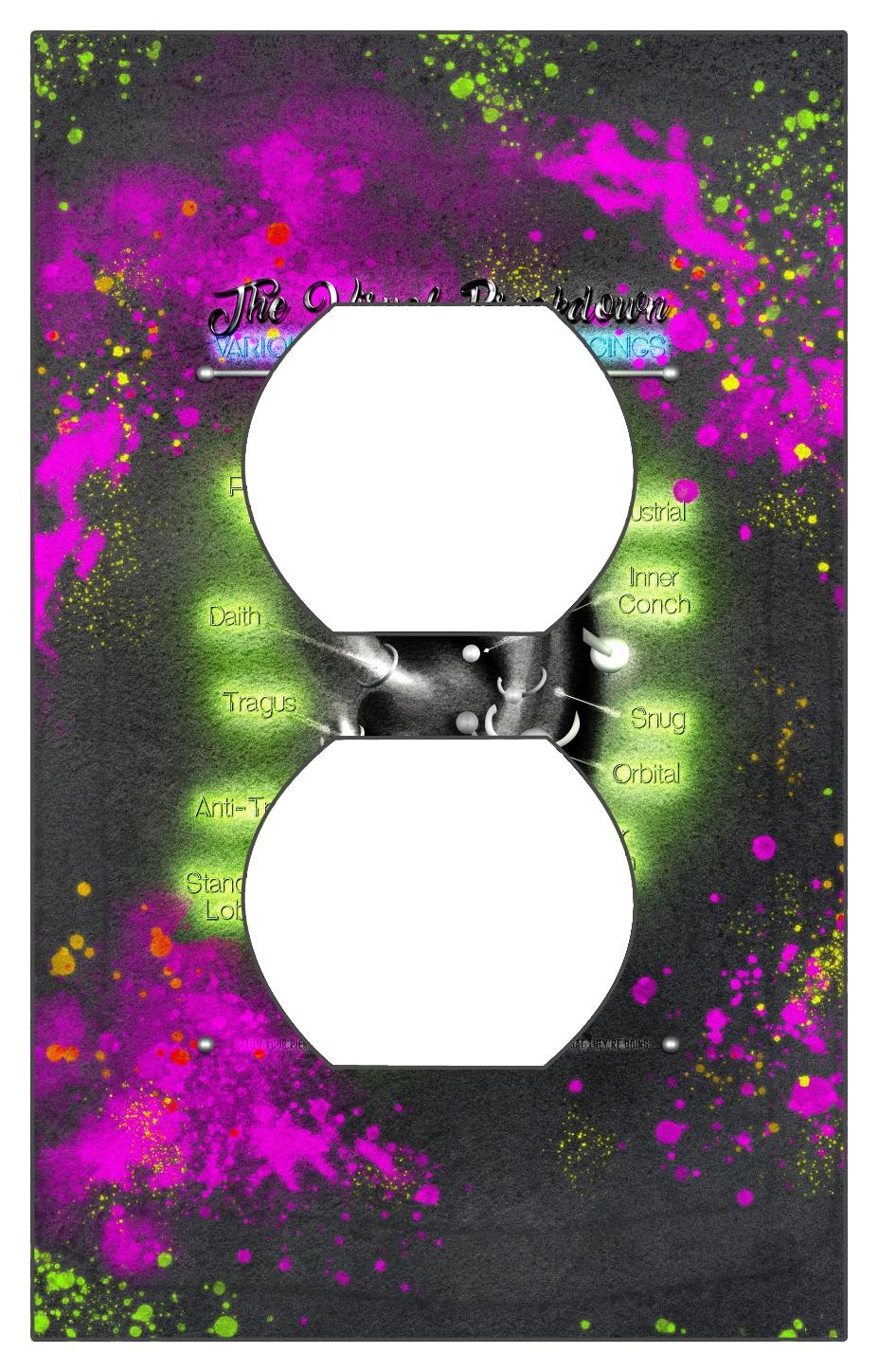 Neon Ear Piercing Chart | Shop for a Oversized Single Outlet Skin ...