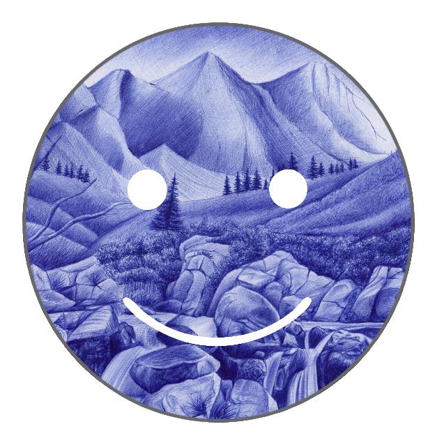 Blue landscape | Shop for a Smiley Face 2” Sticker | Online - APEALZ