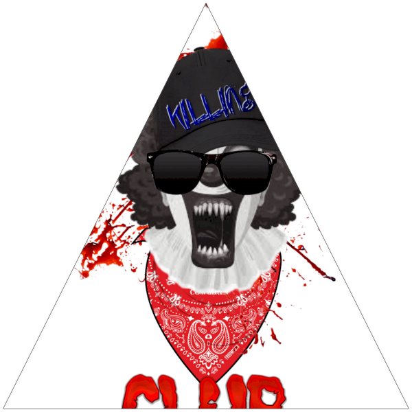 Killer clown club | Shop for a 14" Triangle Sticker Shape | Online - APEALZ